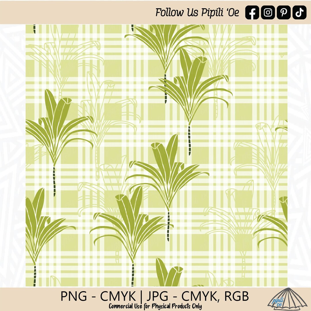 Ti Leaf Palaka Pattern PNG - Seamless Repeating PNG - Tropical Plant ...