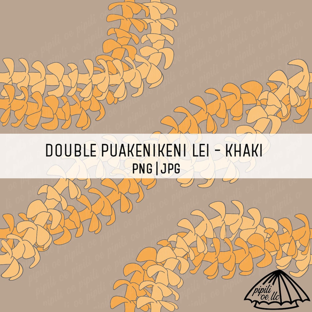 Double Puakenikeni Lei Pattern - Khaki - Puakenikeni Lei Seamless ...