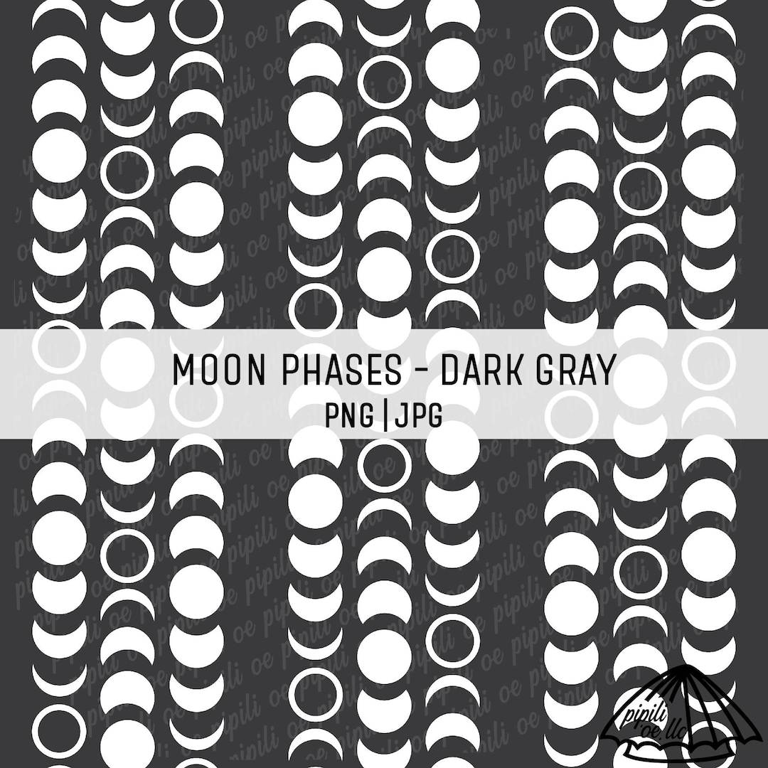 Moon Phases Seamless Repeating Pattern - Dark Gray - Fabric Printing ...