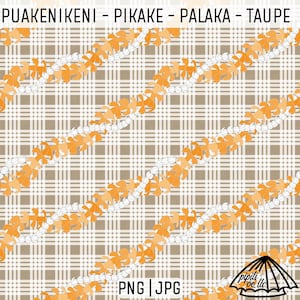Puakenikeni and Pikake Lei on Palaka - Taupe - Hawaii Seamless Pattern ...
