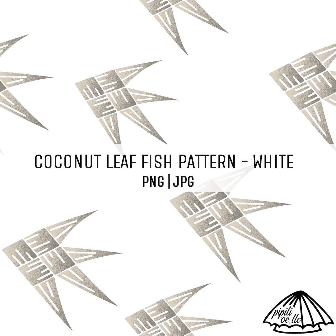 Coconut Leaf Fish Pattern - White - Lauhala Woven Fish Pattern ...