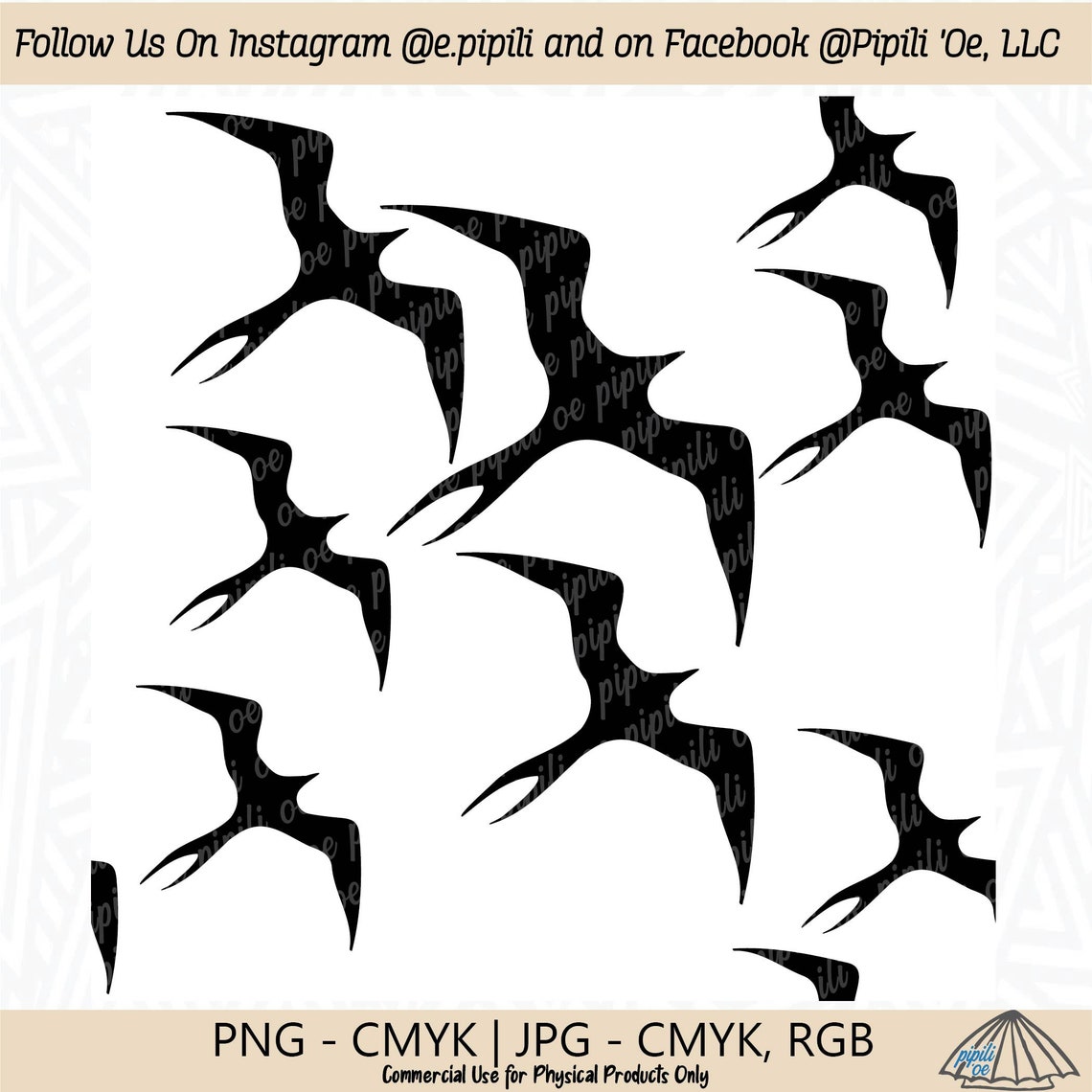 Iwa Birds in Flight Repeating Pattern - Iwa Birds Seamless Pattern ...