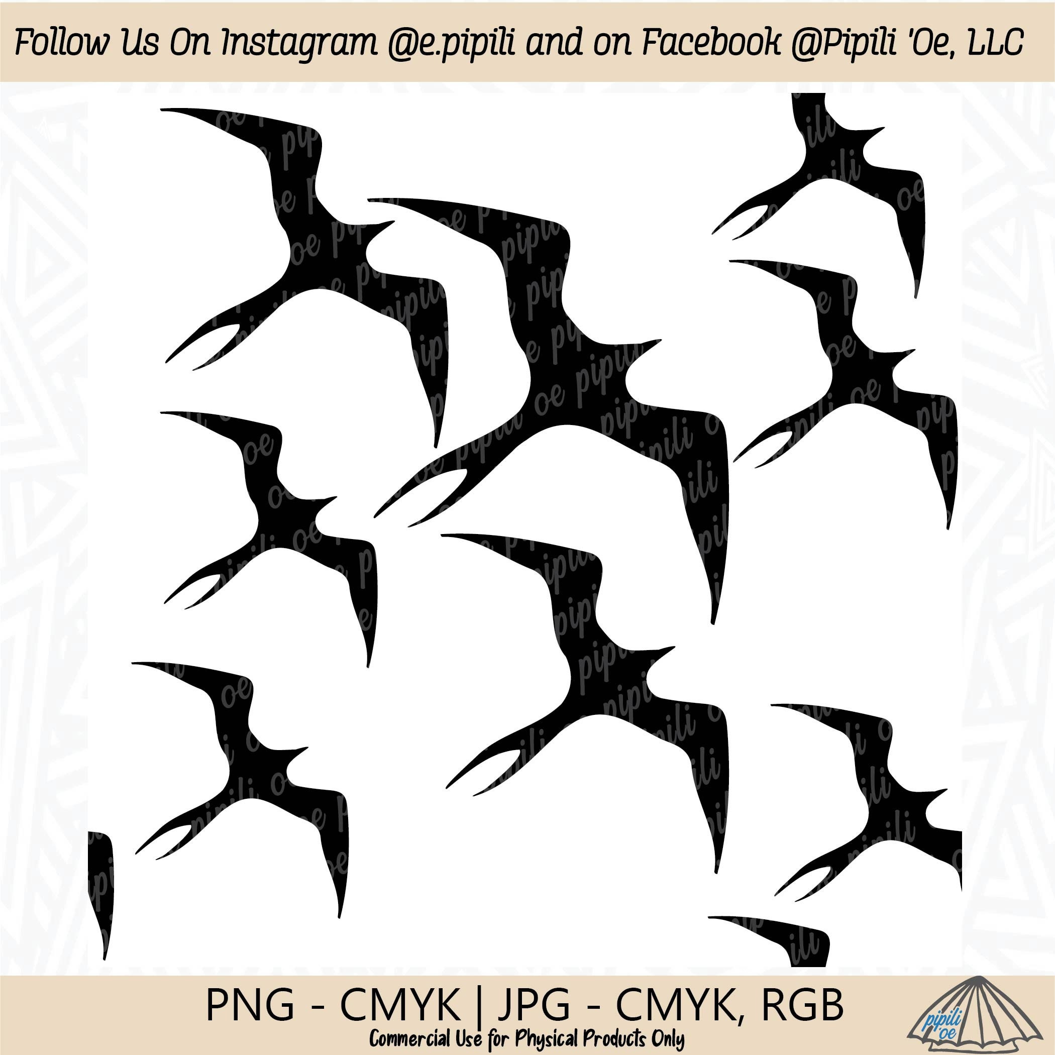 Iwa Birds in Flight Repeating Pattern - Iwa Birds Seamless Pattern ...