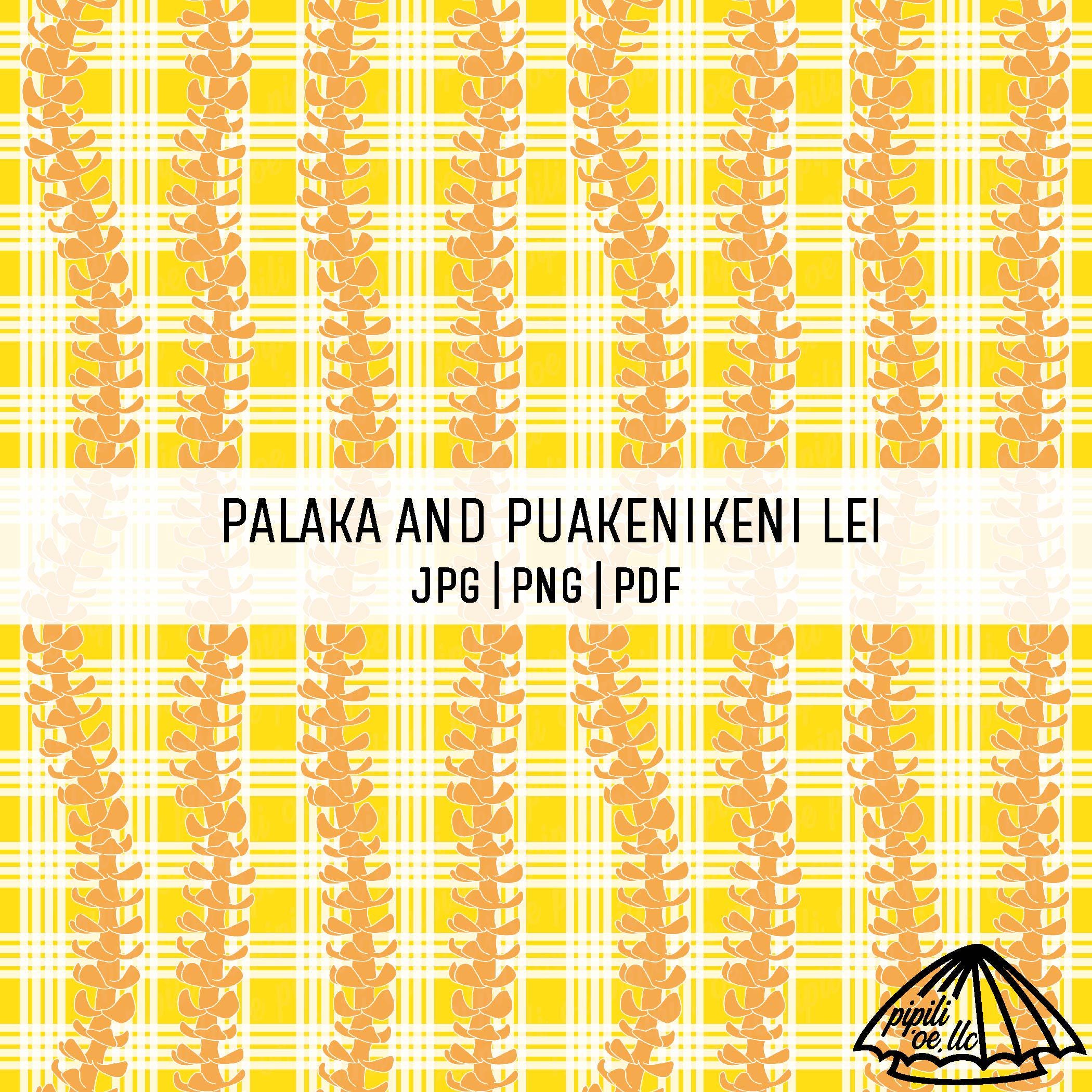 Palaka and Puakenikeni Lei Pattern - Yellow - Seamless Pattern for ...
