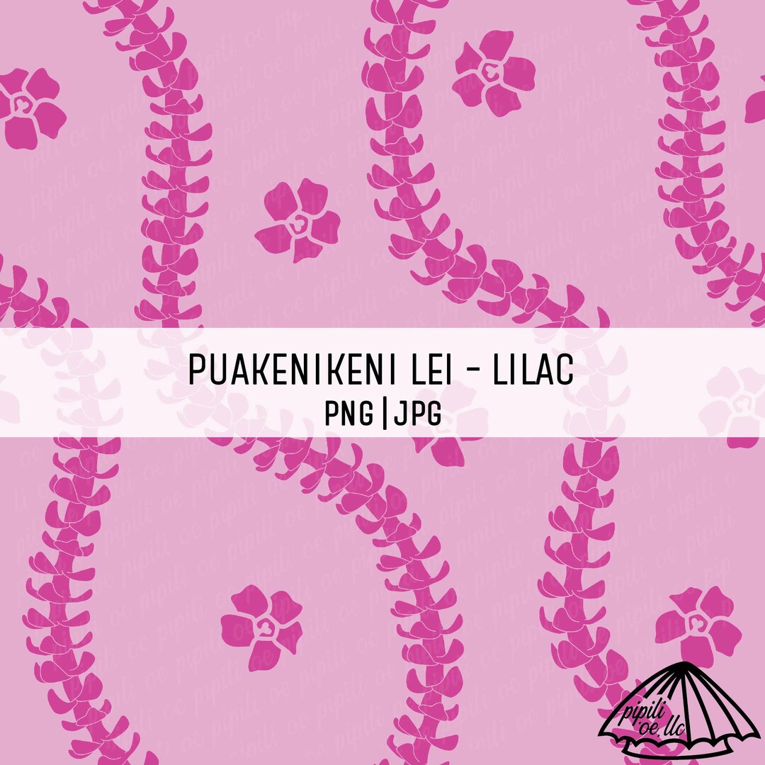 Puakenikeni Lei Pattern - Lilac - Hawaiian Lei Seamless Pattern ...