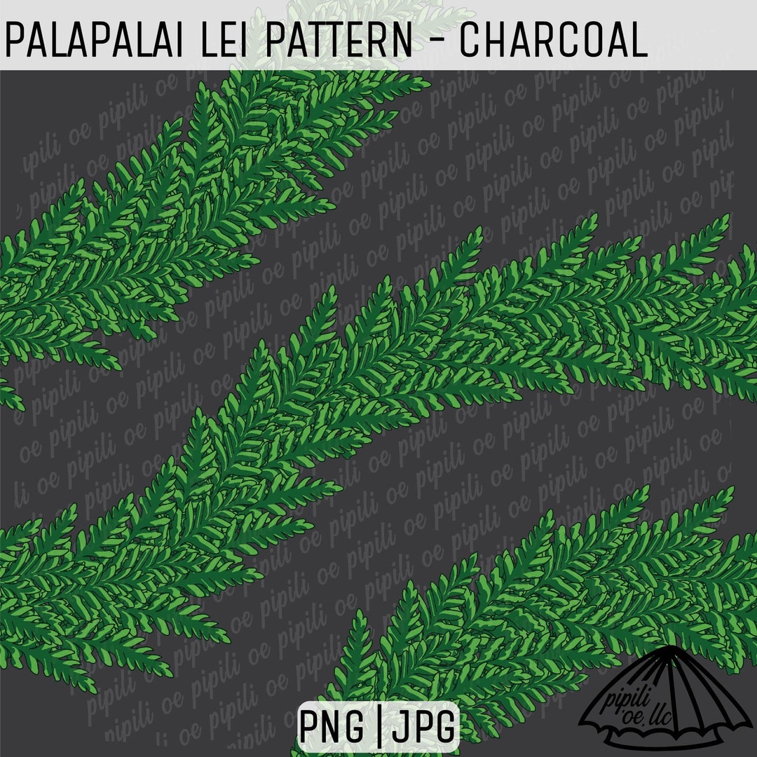 Palapalai Lei Pattern - Charcoal - Palapalai Fern Seamless Pattern ...