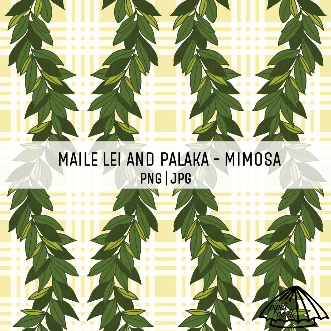 Maile Lei and Palaka Pattern - Mimosa - Hawaii Seamless Pattern - Lei ...
