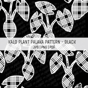 Kalo Plant Palaka Pattern - Black - Hawaiian Design for Sublimation ...