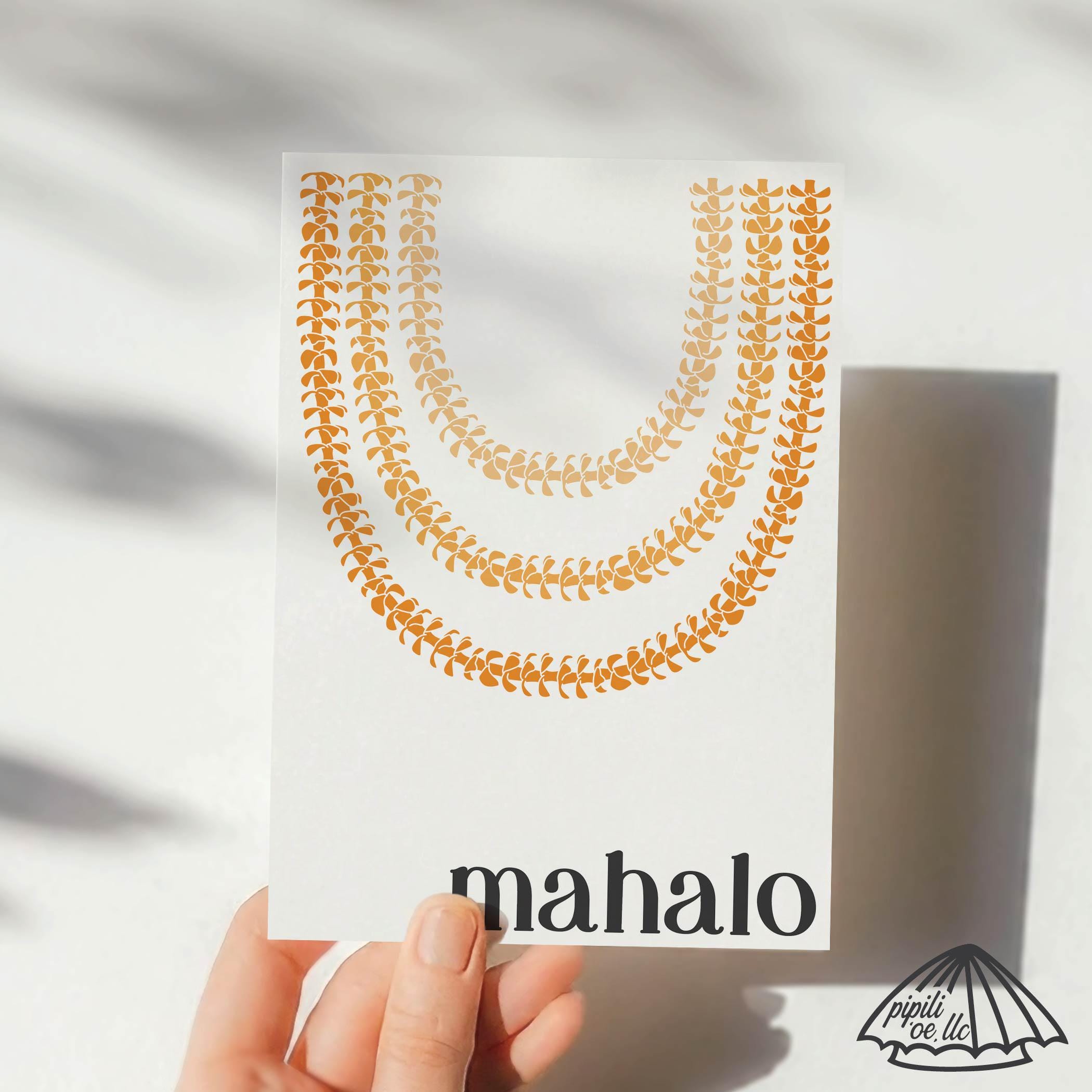 Puakenikeni Lei Greeting Card - Mahalo Card - Greeting Card Printable ...
