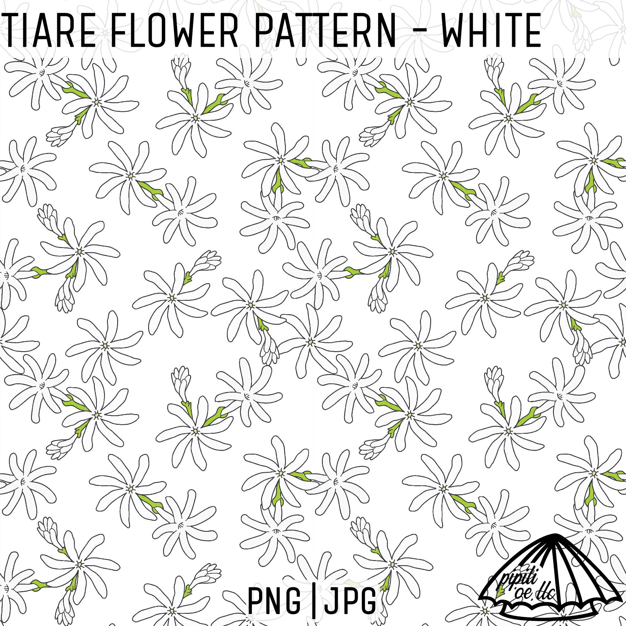 Tiare Flower Pattern White Fabric Pattern PNG Hawaii Seamless Tiare ...