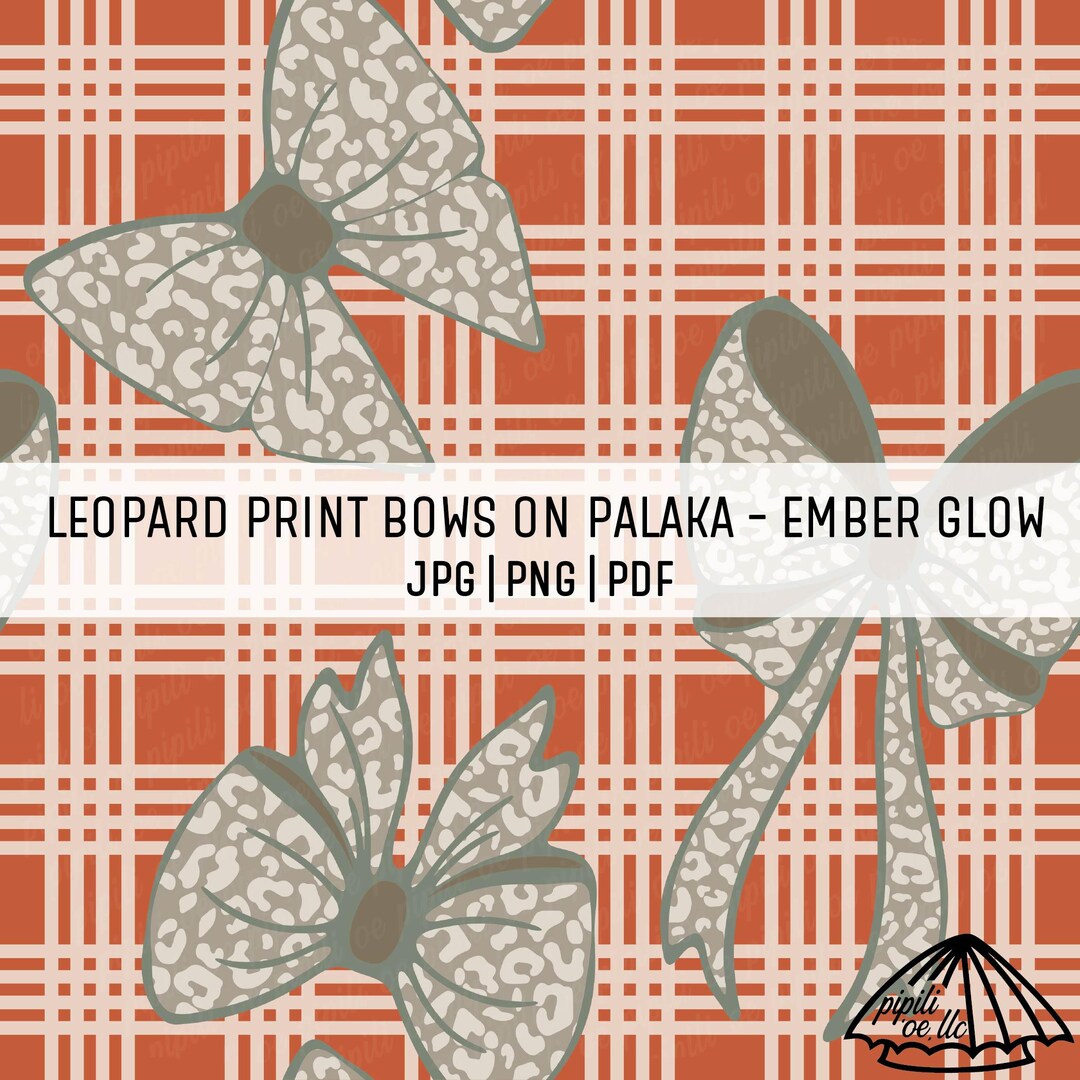 Leopard Print Bows on Palaka Pattern PNG - Ember Glow Colored ...