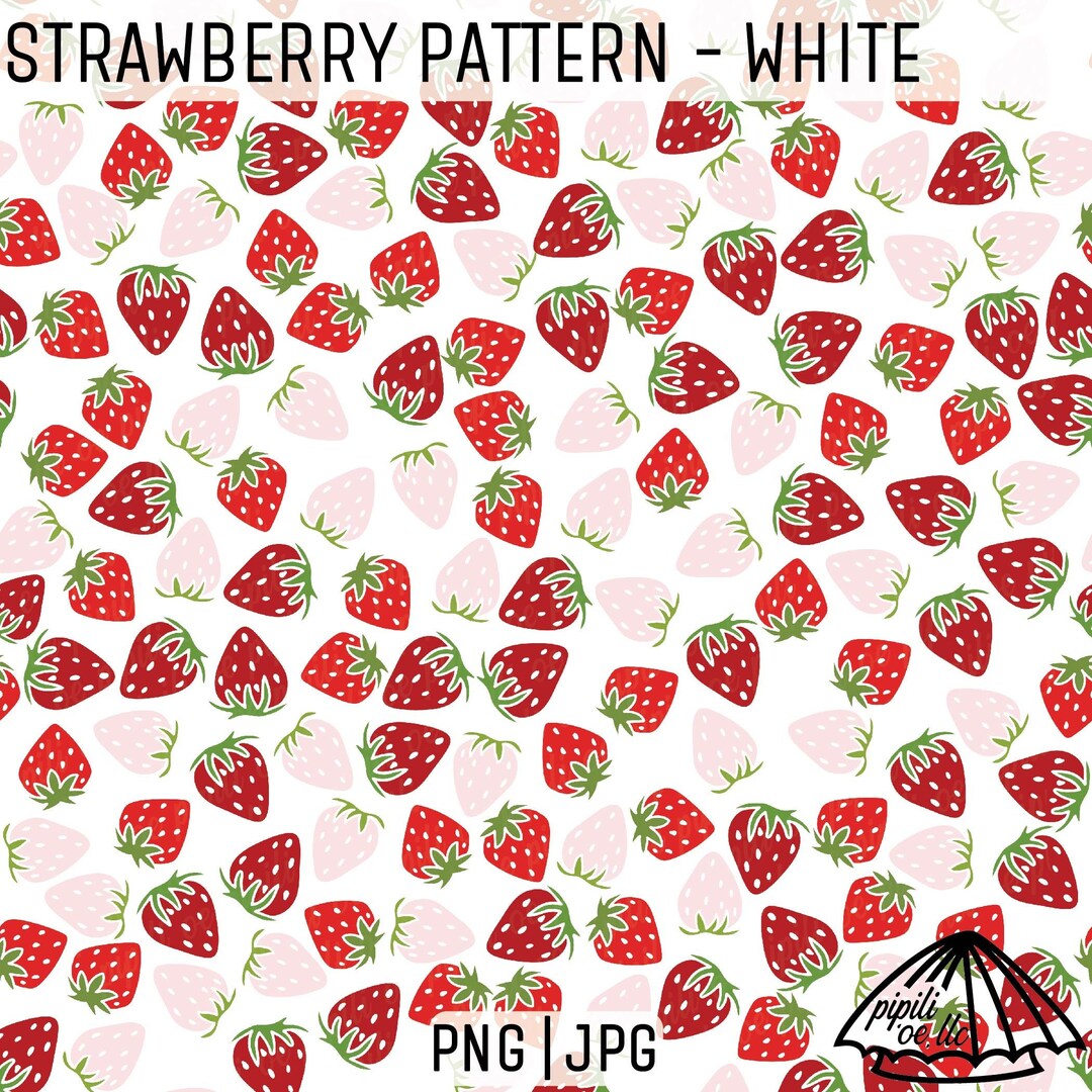 Strawberry Pattern - White - Summer Pattern - Fabric Pattern PNG ...