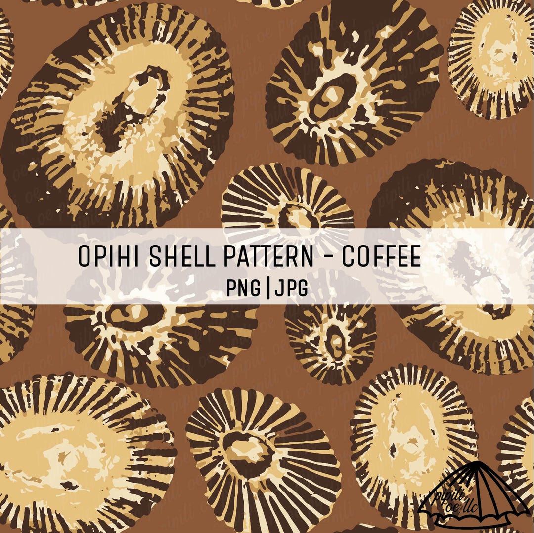 Opihi Shell Pattern - Coffee - Hawaiian Shell Pattern - Shell Seamless ...