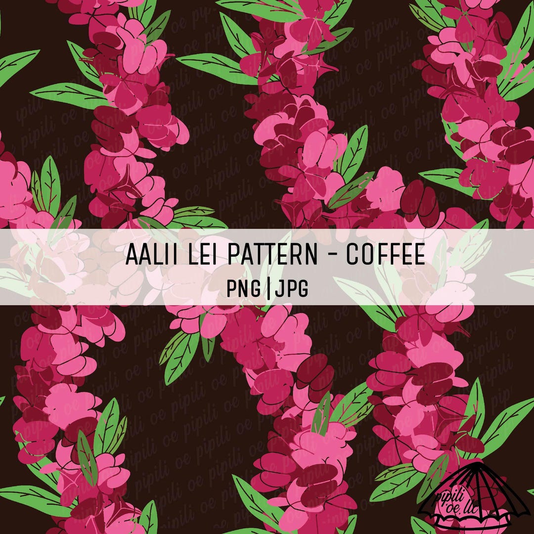 Aalii Lei Pattern - Coffee - Hawaiian Lei Print - Floral Seamless ...