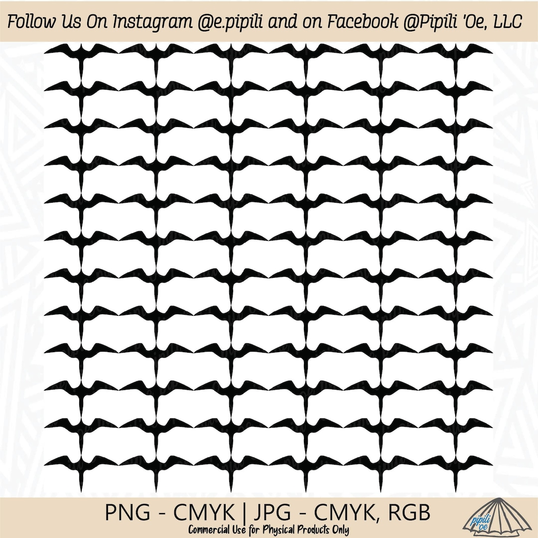 Iwa Bird White and Black Pattern - White - Iwa Birds Seamless Pattern ...