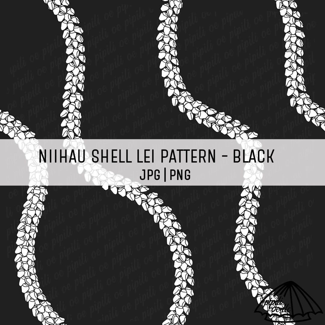 Niihau Shell Lei Pattern With Black Background - Hawaiian Shell Lei ...