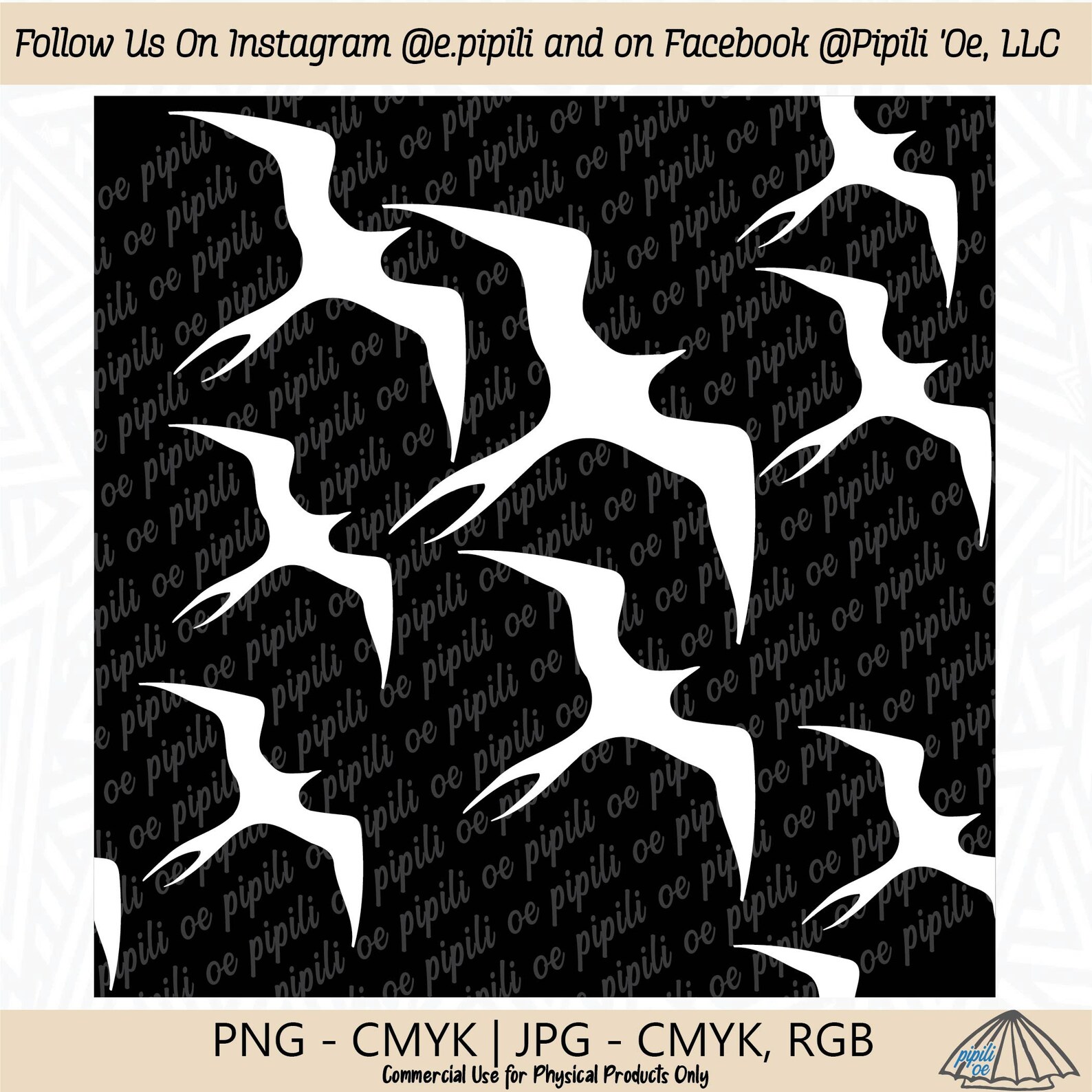 Iwa Birds in Flight Repeating Pattern - Iwa Birds Seamless Pattern ...