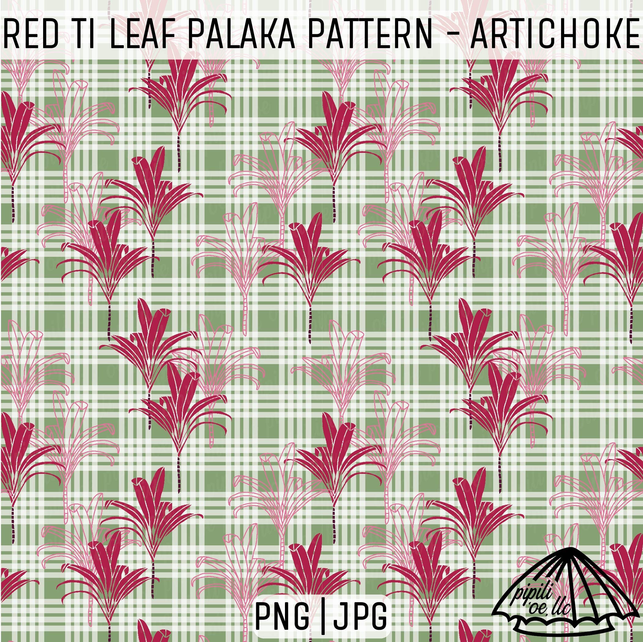 Red Ti Leaf Palaka Pattern PNG Seamless Repeating PNG Tropical Plant ...