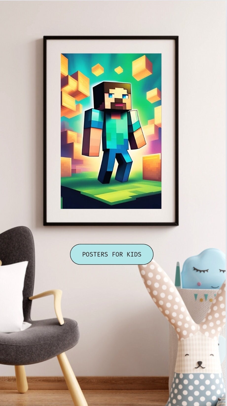 Minecraft Printable Poster Jpg Pdf Set of 4 Minecraft Wall Art ...