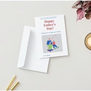 Fathers Day Card Pdf Fishing With Dad Printable Card Digital Card From ...