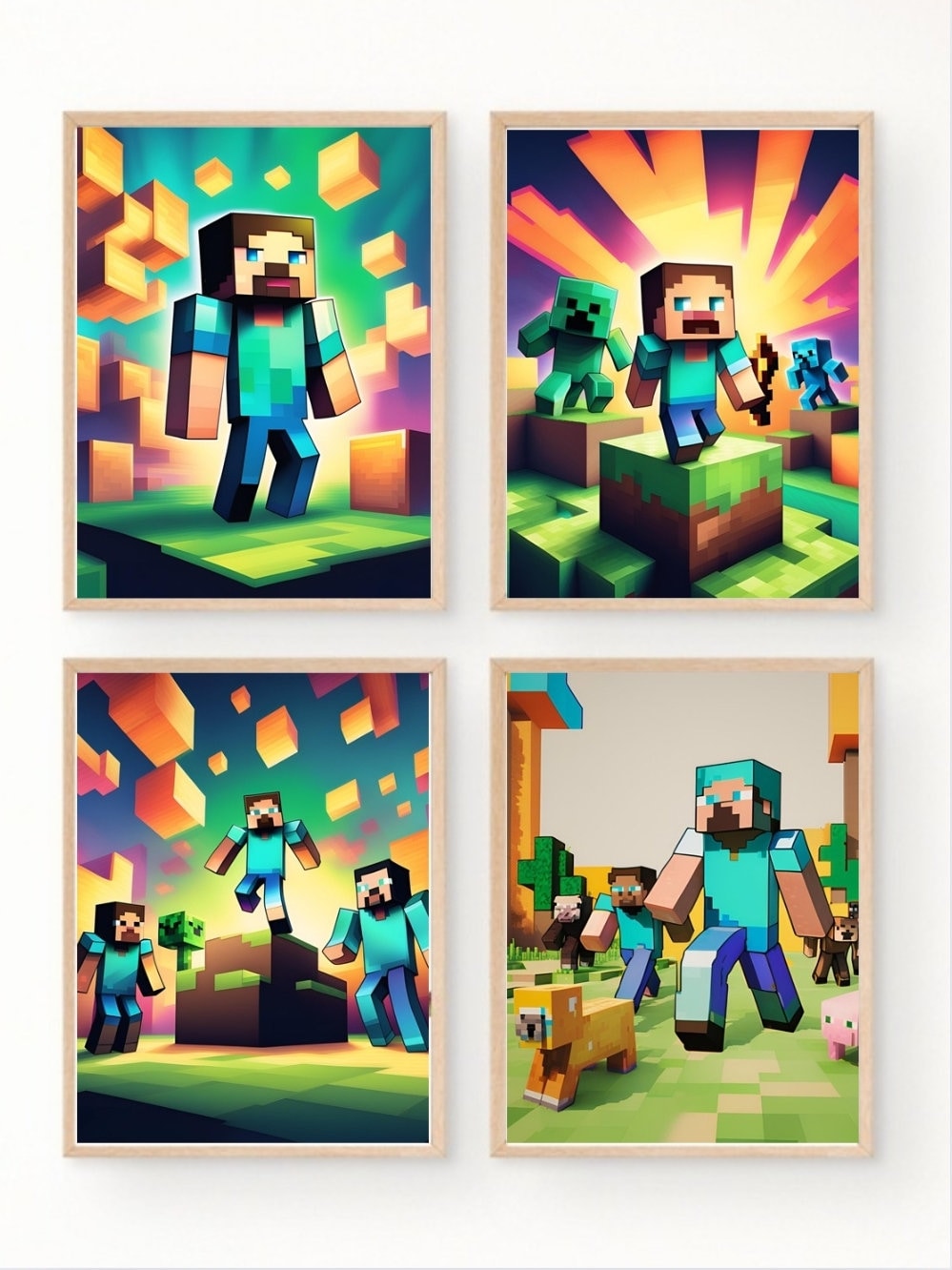 Minecraft Printable Poster Jpg Pdf Set of 4 Minecraft Wall Art ...