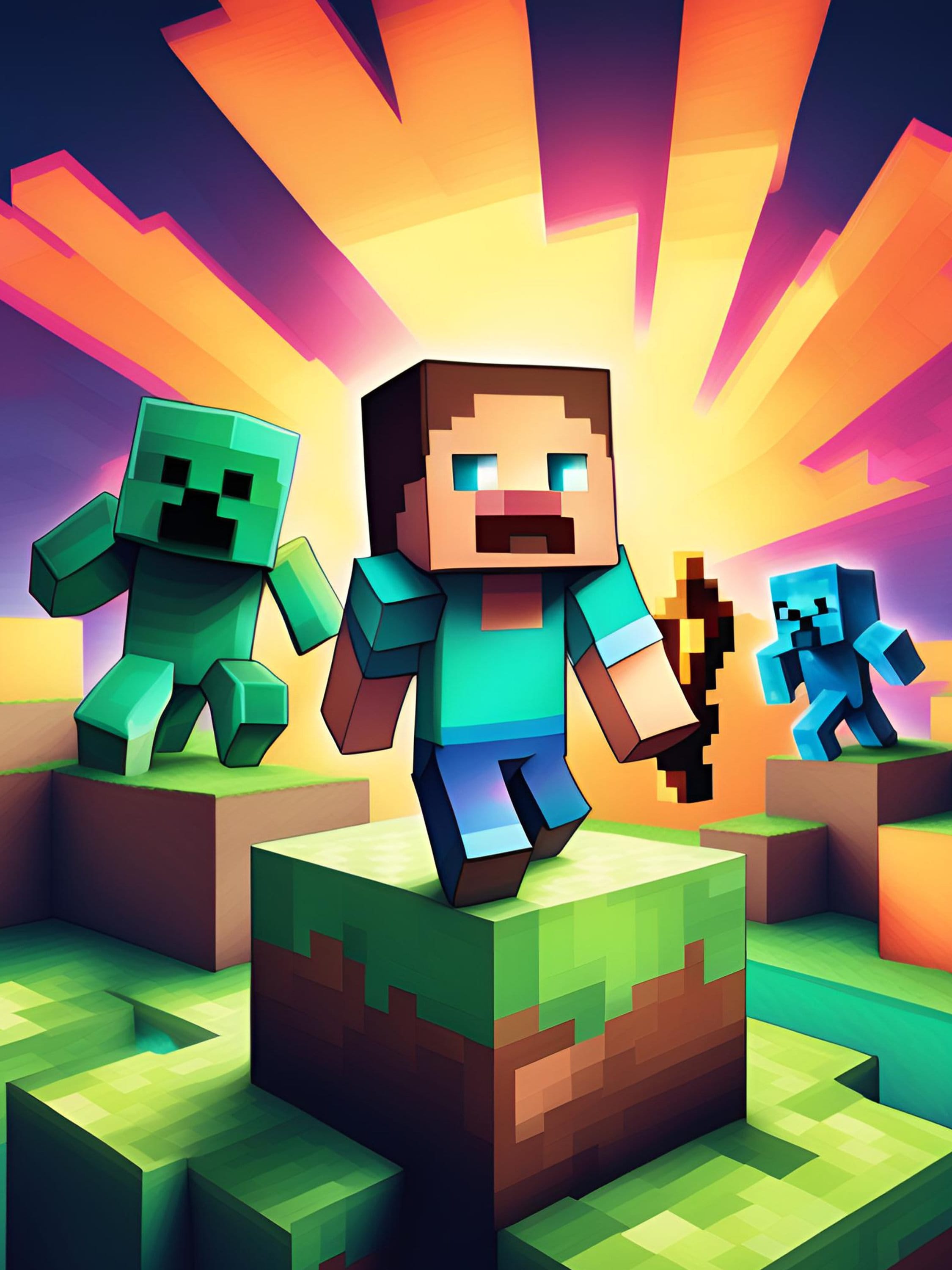 Minecraft Printable Poster Jpg Pdf Set of 4 Minecraft Wall Art ...