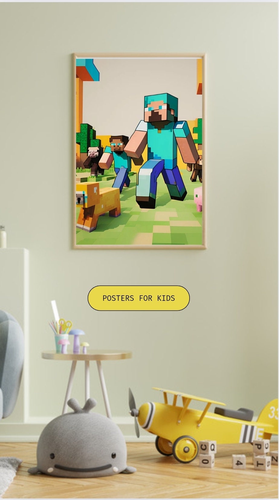 Minecraft Printable Poster Jpg Pdf Set of 4 Minecraft Wall Art ...