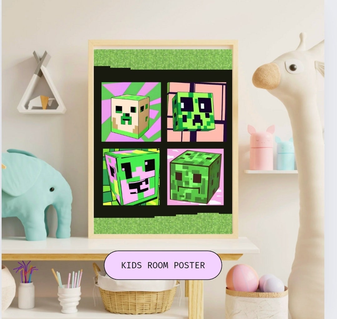 Minecraft Wall Art Minecraft Creeper Digital Download Game Room Decor ...