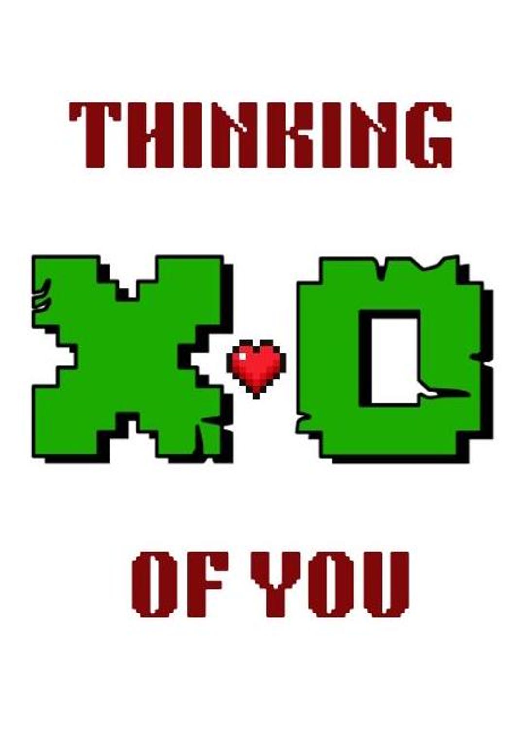 Minecraft Thinking of You Greeting Card Pdf 5x7 Printable Love Card ...