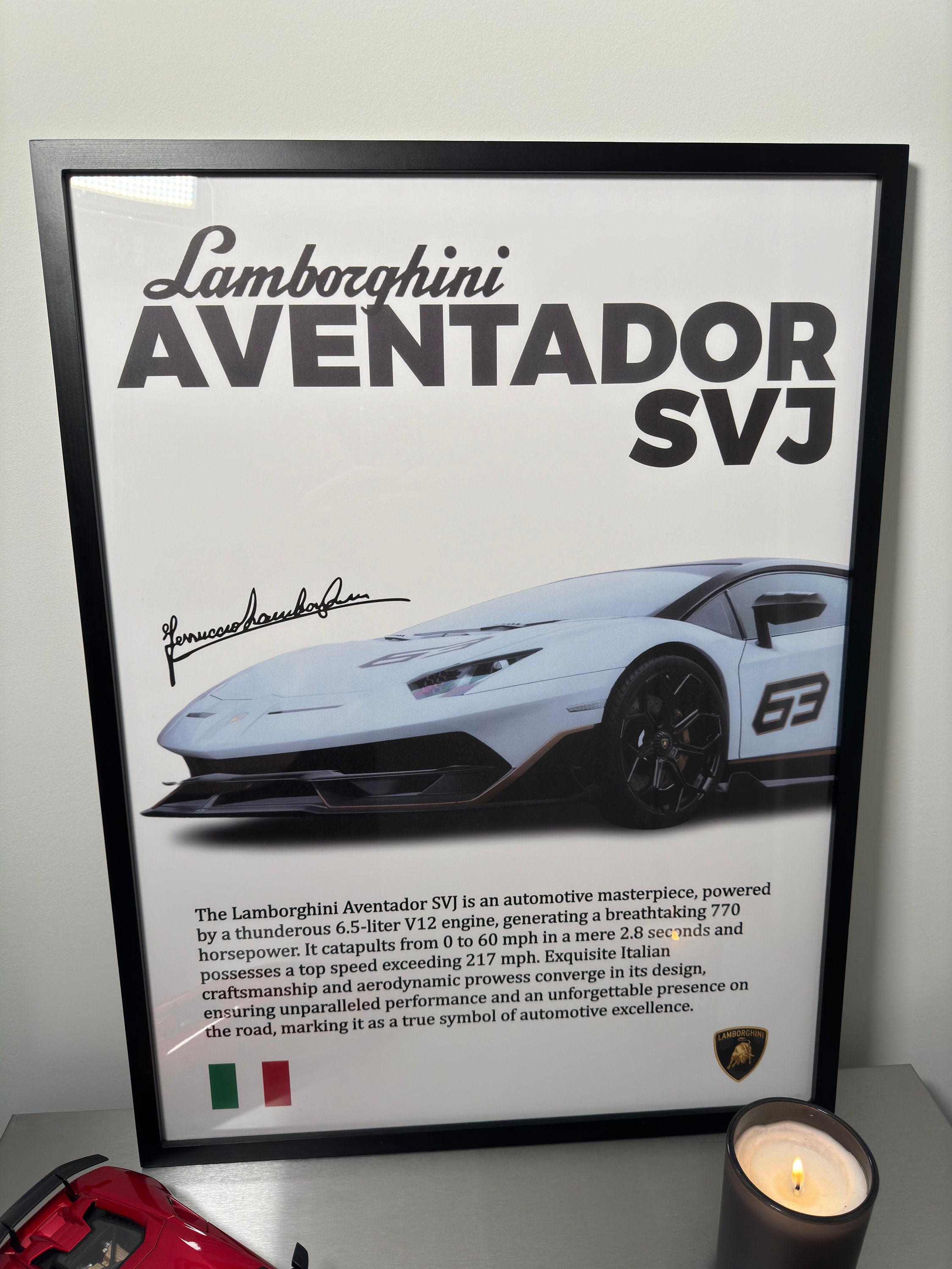 Lamborghini Aventador SVJ Wall Poster Car Art Photography, Car Poster ...