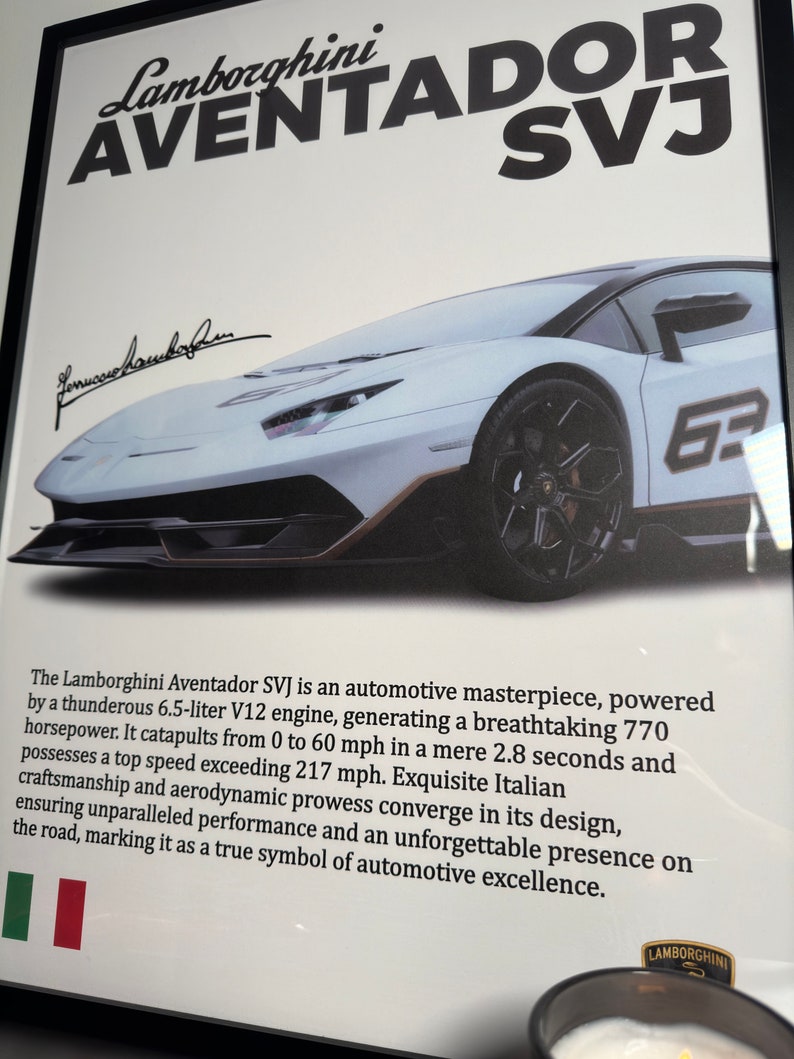 Lamborghini Aventador SVJ Wall Poster Car Art Photography, Car Poster ...