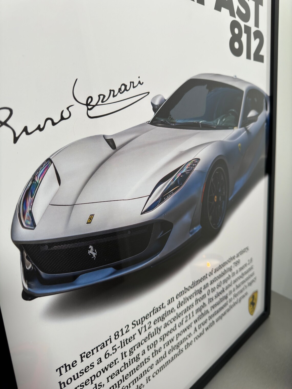 Ferrari 812 Superfast Poster Ferrari Poster Modern Car Art, Wall Decor ...