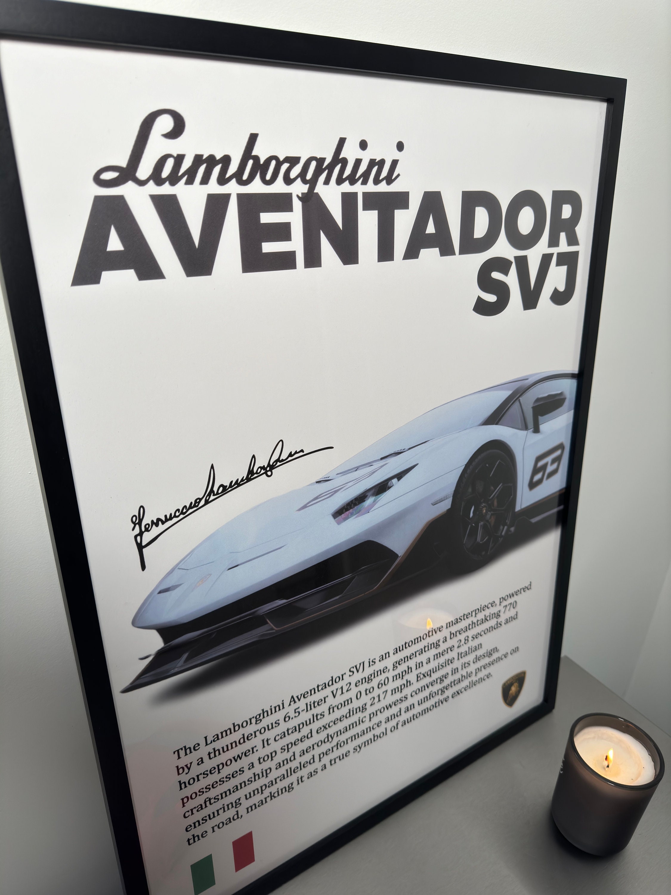 Lamborghini Aventador SVJ Wall Poster Car Art Photography, Car Poster ...