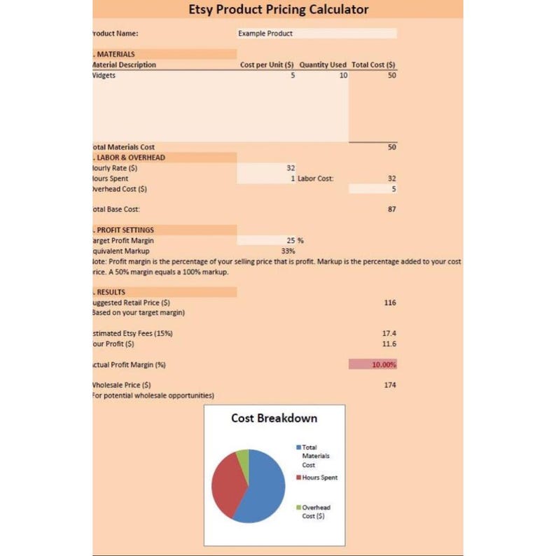 Complete Etsy Pricing Guide & Calculator - Digital Ebook and ...