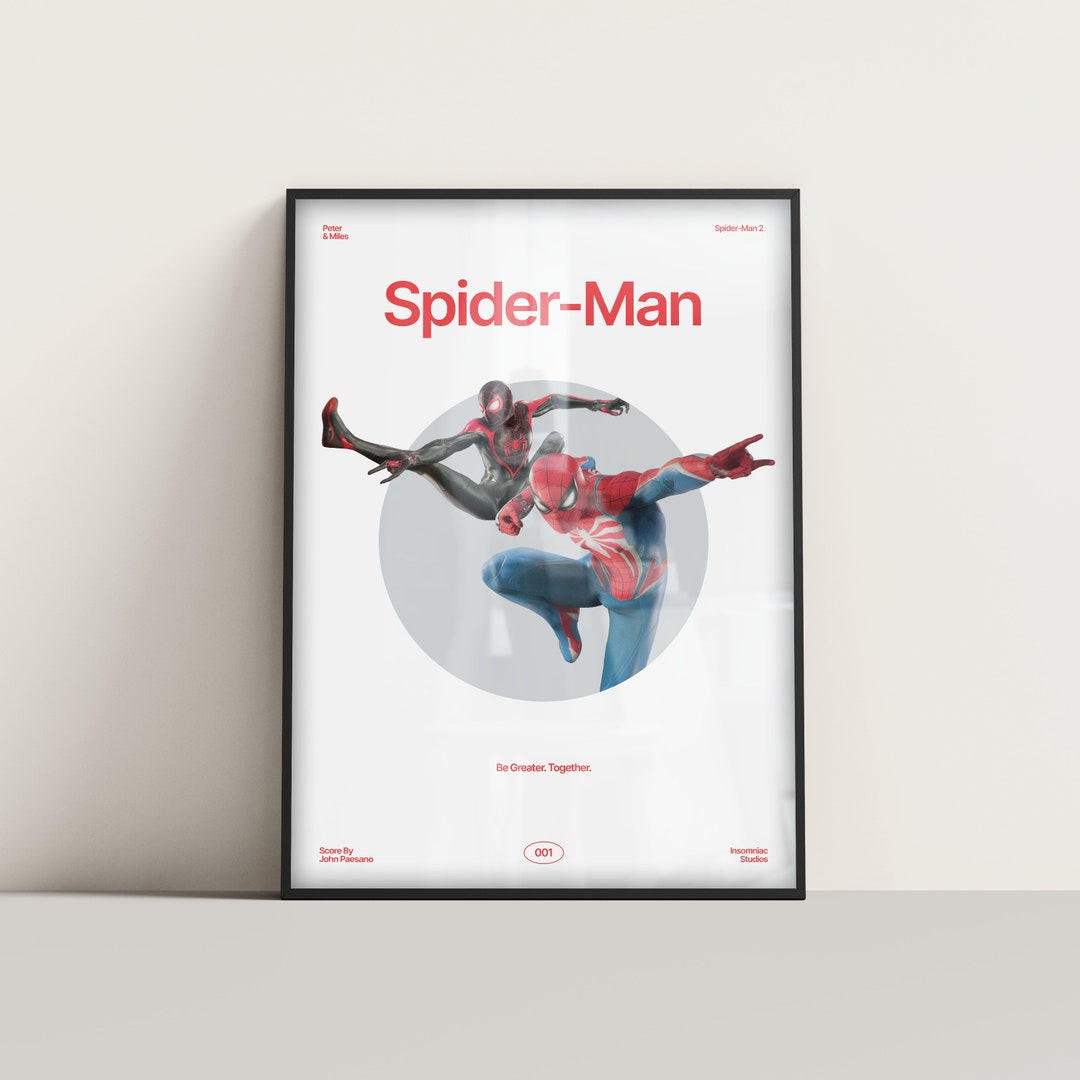 Spider-man 2 PS5 Game Poster Peter Parker Miles Morales - Etsy