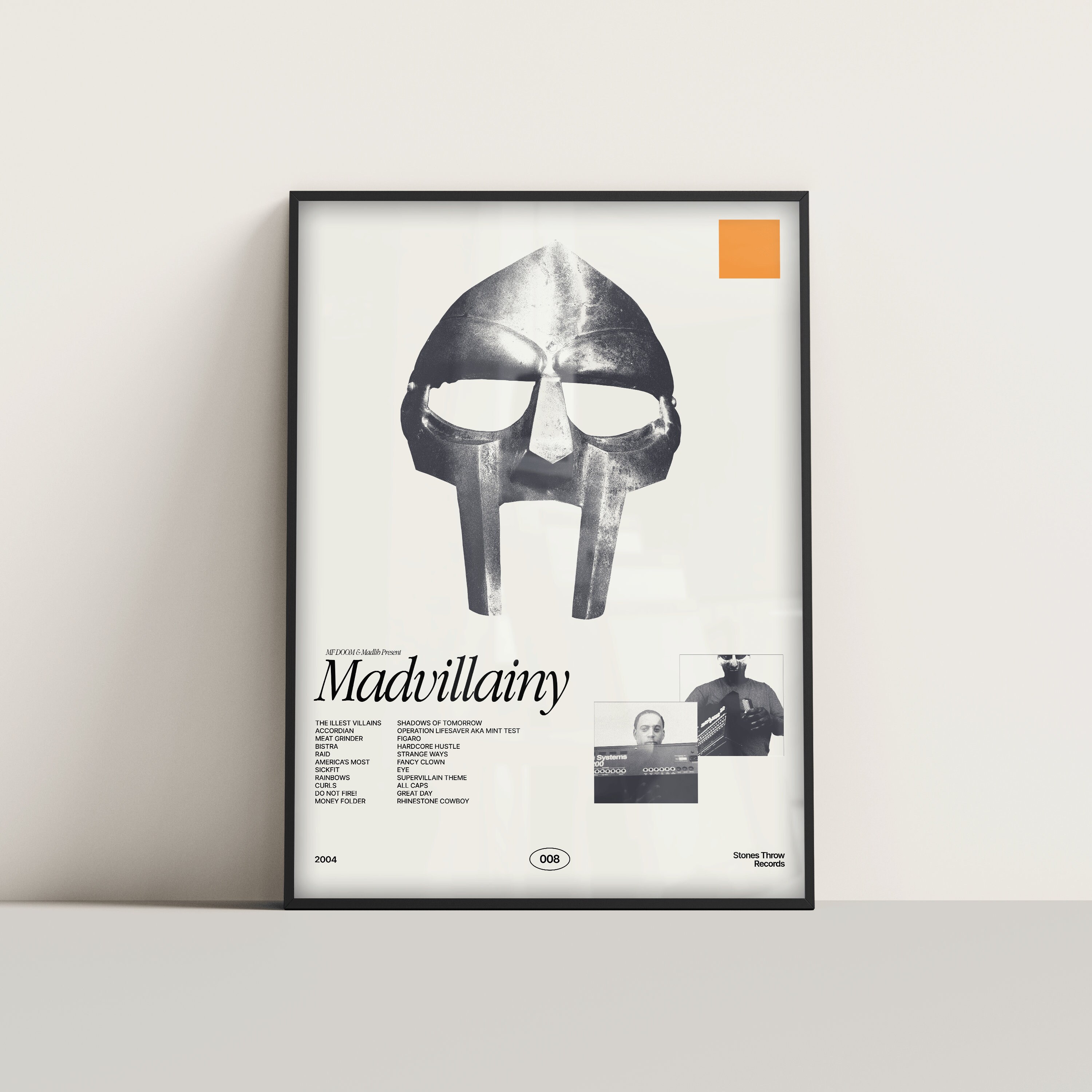 MF DOOM Madlib Madvillainy Album Poster Wallart | Music Poster | Living Room, Bedroom, Desk ...