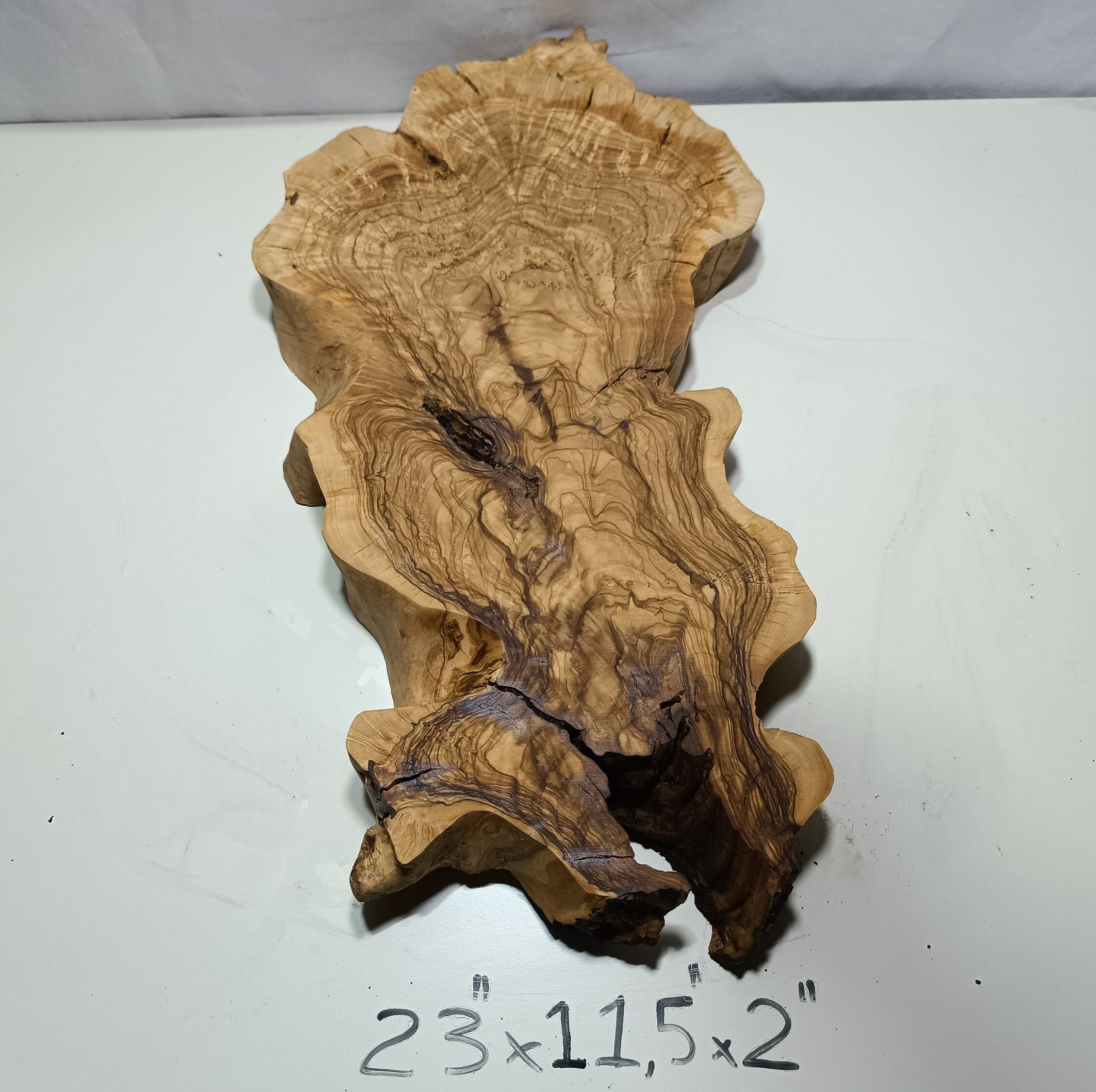 23 Olive Wood Slab, Unfinished Live Edge Slab for Craft, Live Edge Raw ...