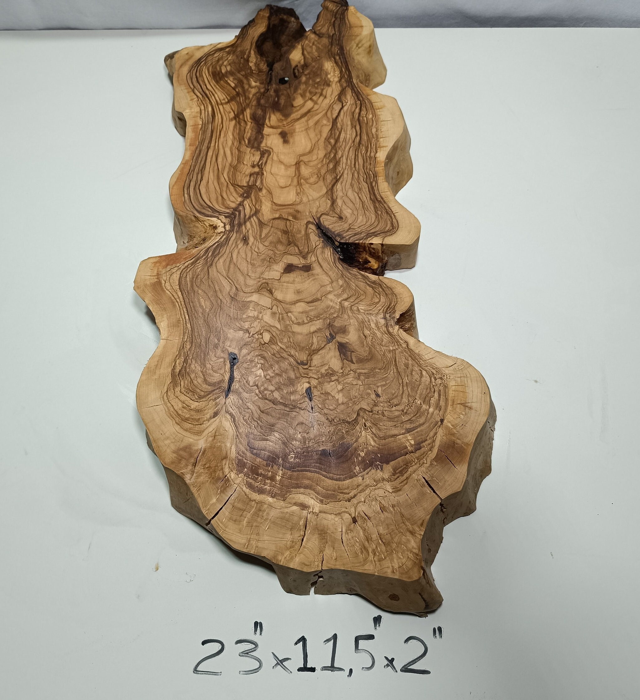 23 Olive Wood Slab, Unfinished Live Edge Slab for Craft, Live Edge Raw ...
