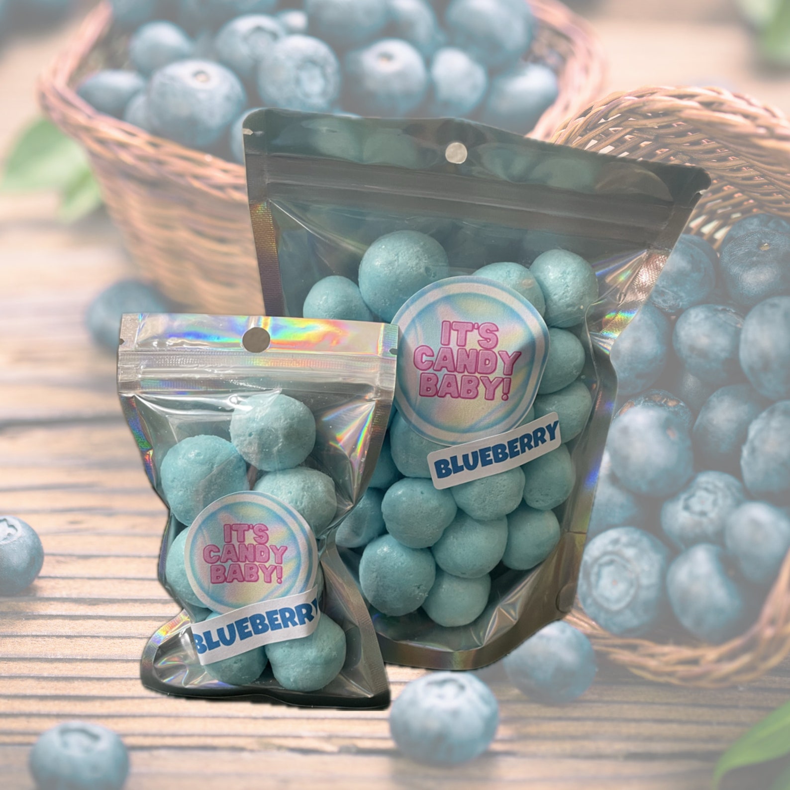 Blueberry Freeze Dried Taffy, Sweet Crunchy Candy, Fruity Berry Flavor ...