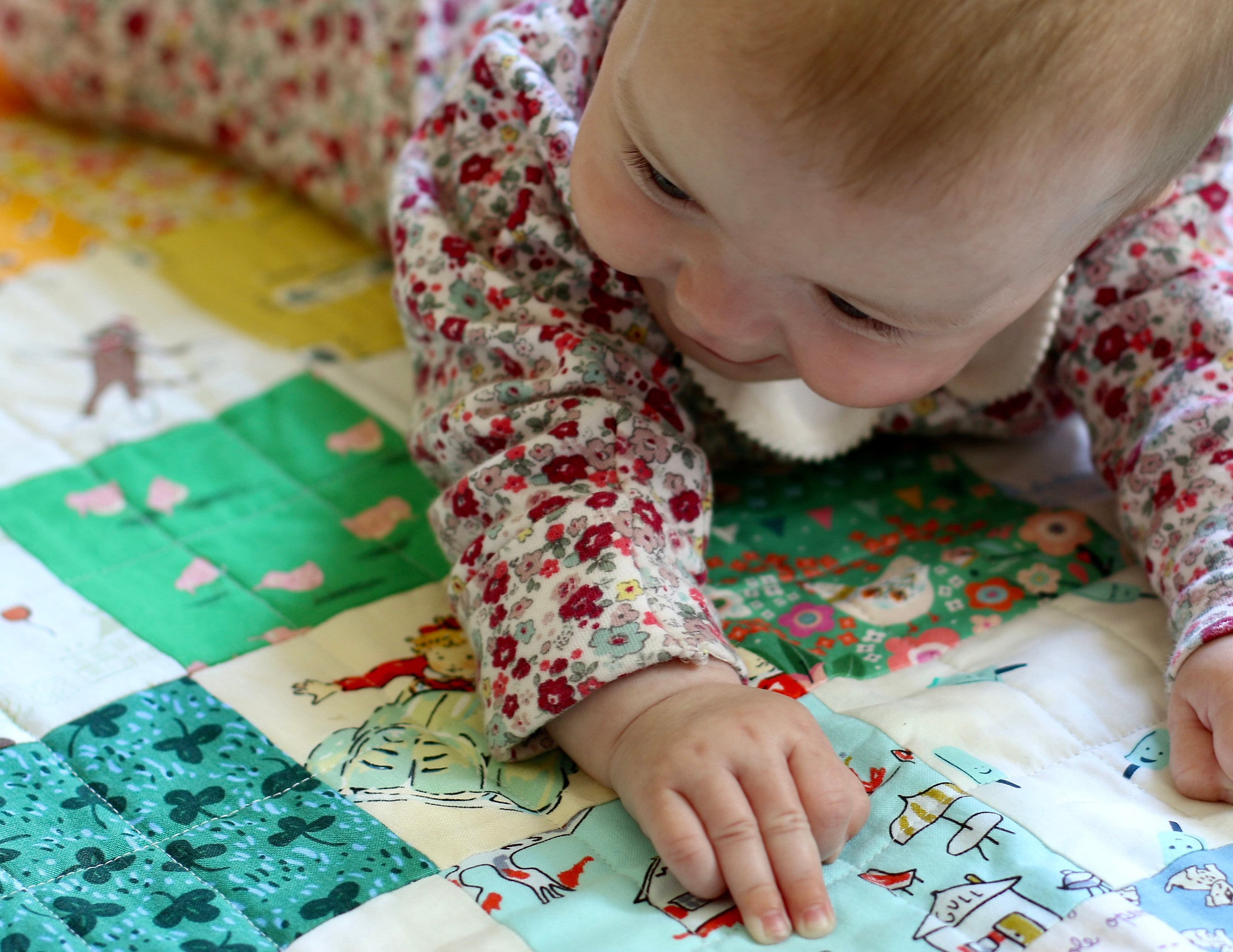Hand Made Rainbow Patchwork Quilt Cot Size - Etsy