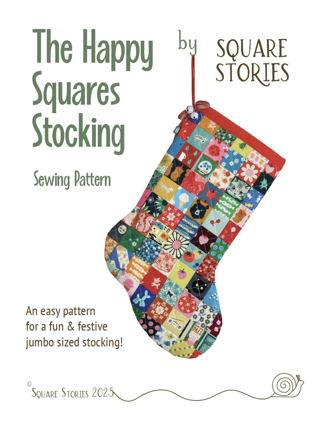 Happy Squares XL Stocking Sewing Pattern by Square Stories - Etsy