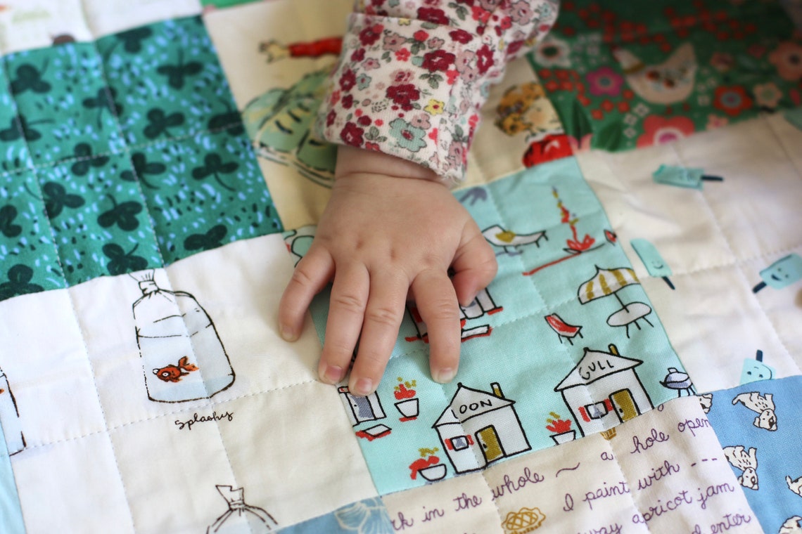 Hand Made Rainbow Patchwork Quilt Cot Size - Etsy