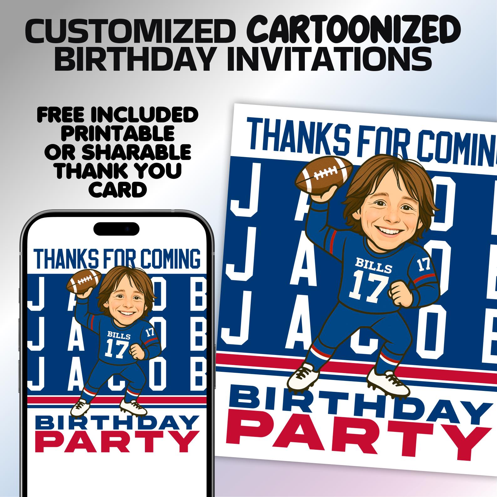 Custom Buffalo Bills Birthday Invite! Perfect for Socials, Print or ...