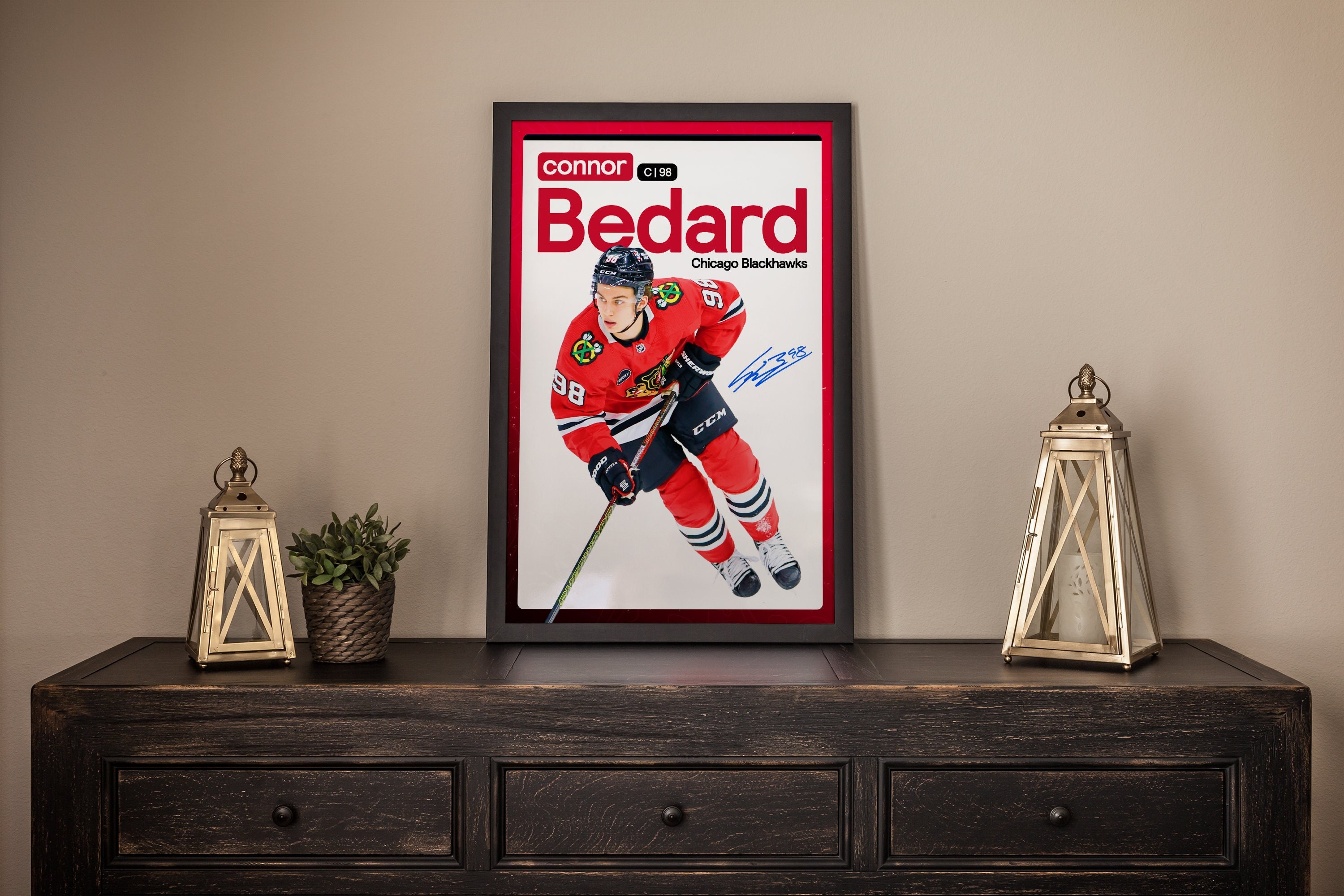 Connor Bedard Poster Chicago Blackhawks Hockey Gifts Sports - Etsy