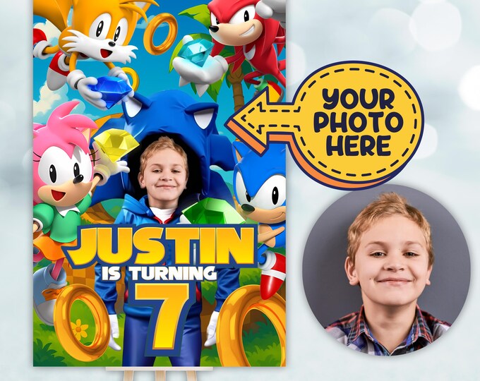 Sonic Personalized With Photo Digital Welcome Sign - Sonic Birthday ...