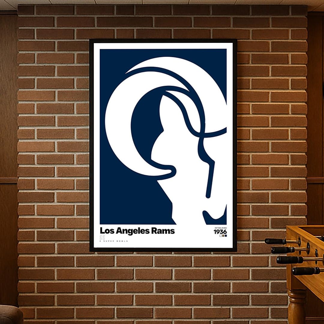 Los Angeles Rams Poster, Football Gifts, Sports Poster, Football Poster ...