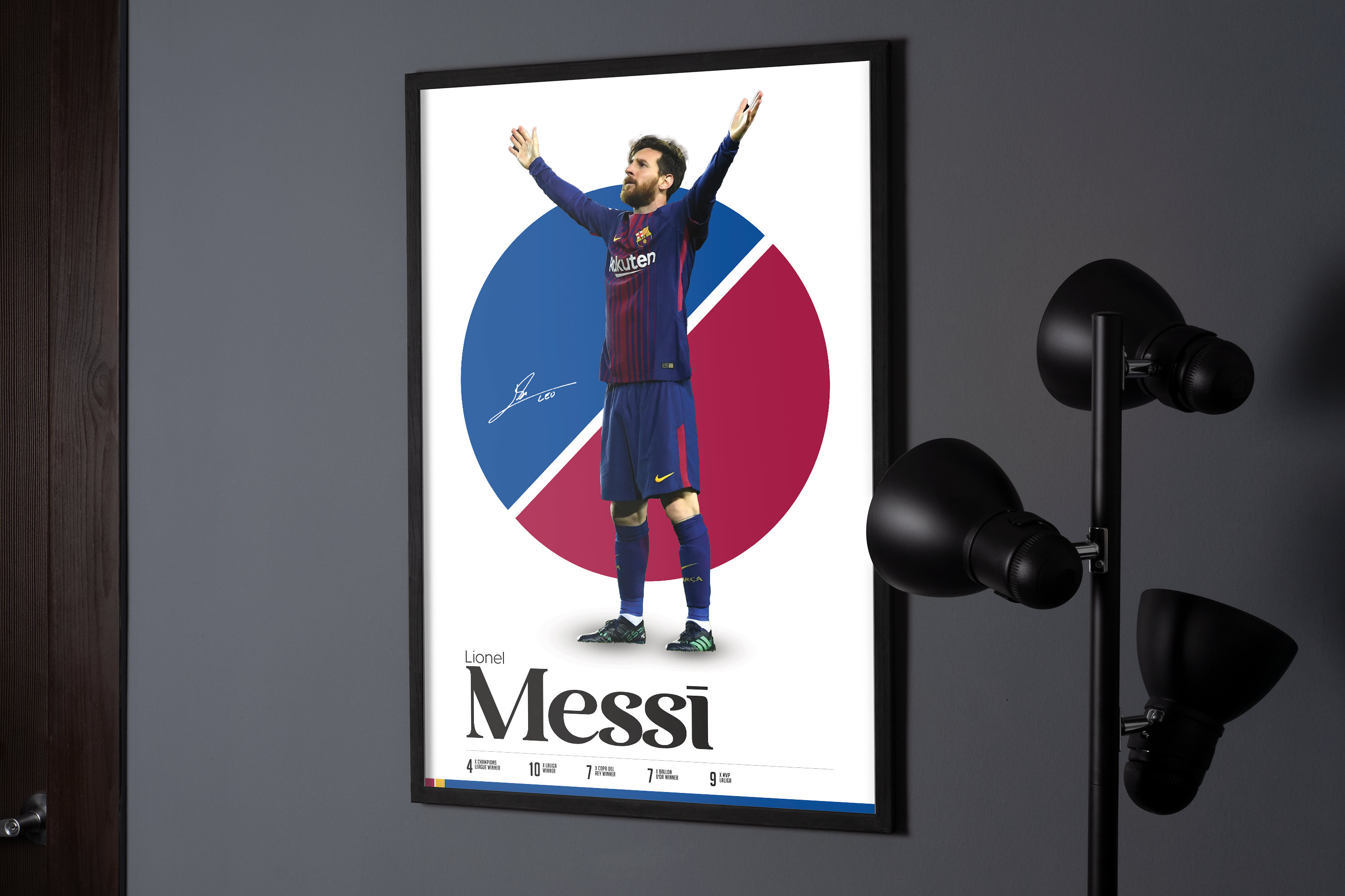 Leo Messi Poster, Lionel Messi Football, Soccer Gifts, Sports Poster ...
