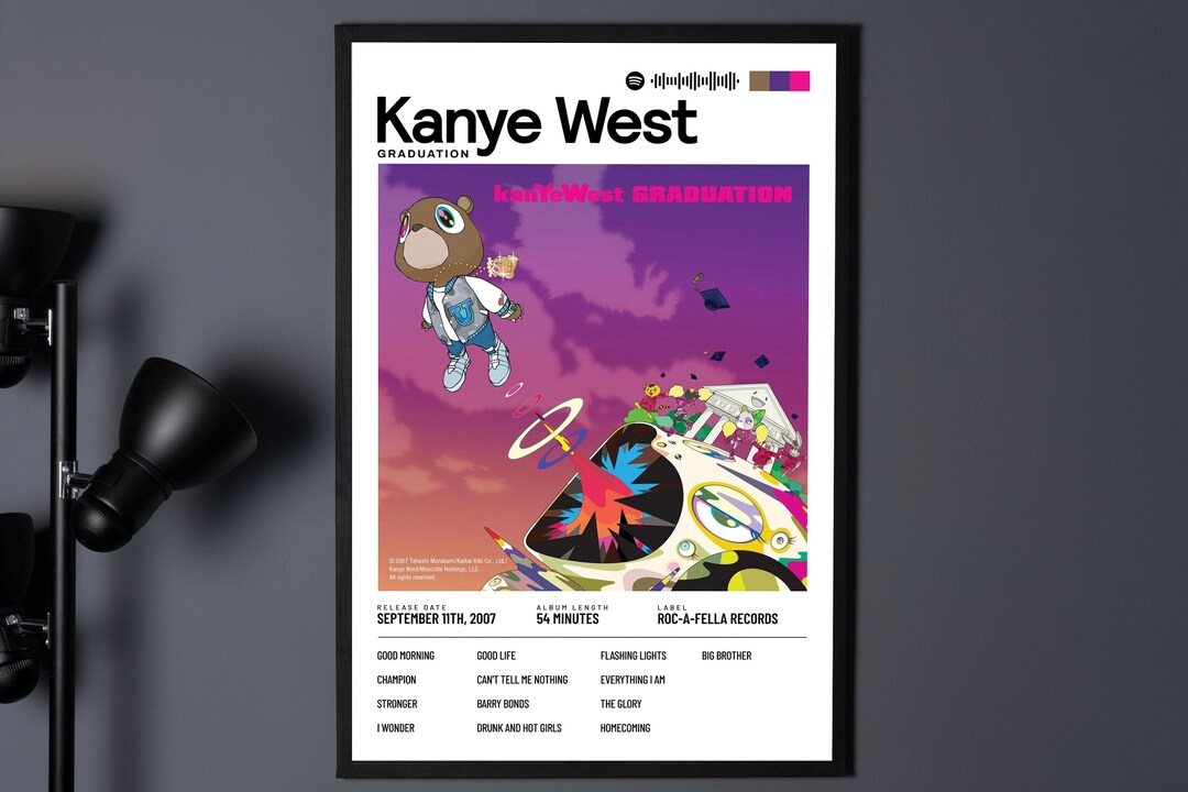 Kanye West Poster, Graduation Album, Kanye Gifts, Kanye West Poster Wall Art, Yeezy, Kanye - Etsy