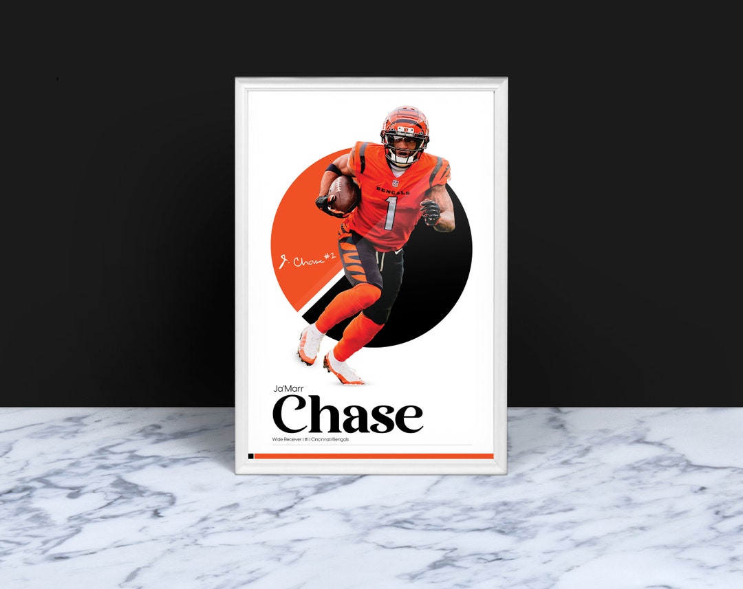 Jamarr Chase Poster, Cincinnati Bengals Poster, Bengals, Football Gifts ...