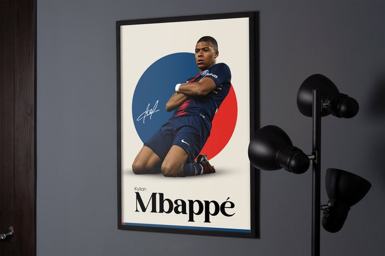 Kylian Mbappé Poster, Paris Saint Germain, Soccer Gifts, Sports Poster ...